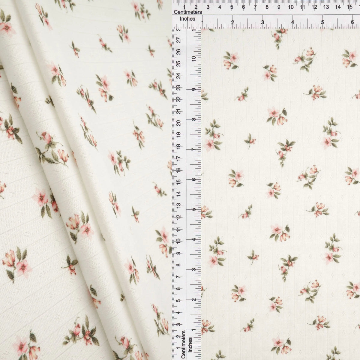Pointelle Ditsy Print Knit Fabric - KNT4622-M11540D